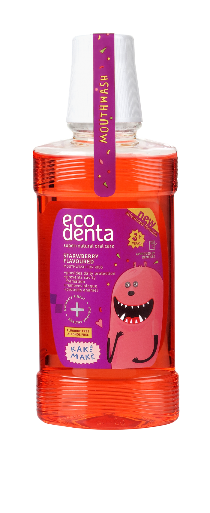 ECODENTA “KAKĖ MAKĖ” Strawberry flavoured mouthwash for kids, 3+ y.o ...