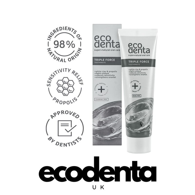 ECODENTA Triple force toothpaste with white clay and propolis 100ml ...